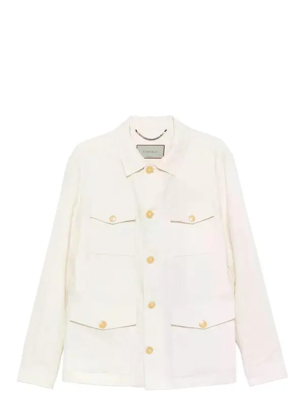 Canali Linen Shirt Jacket - Neutrals