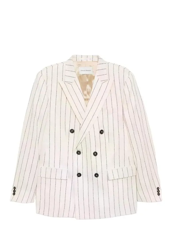Drole De Monsieur Striped Blazer - Neutrals