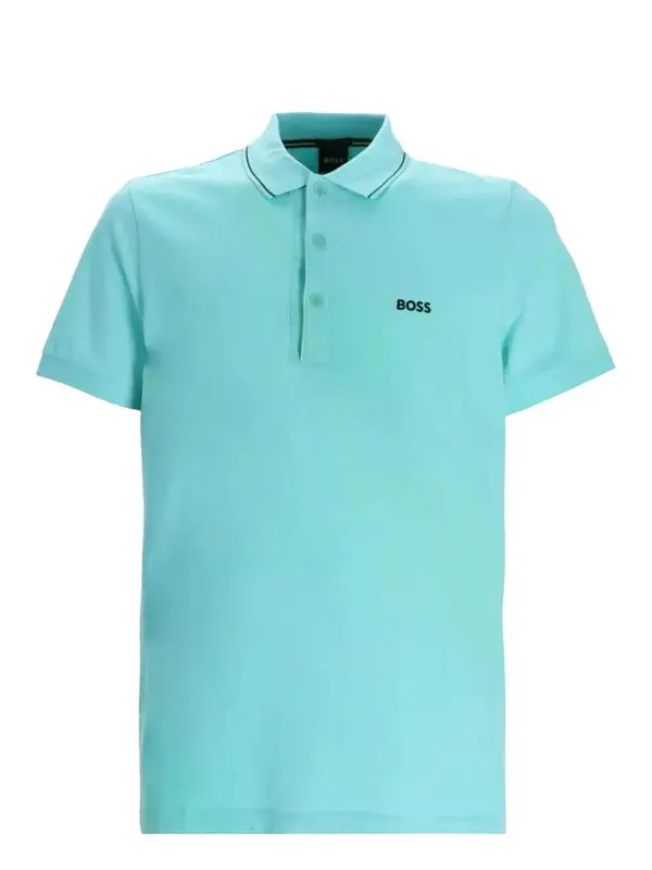 BOSS Logo-embroidered Polo Shirt - Blue