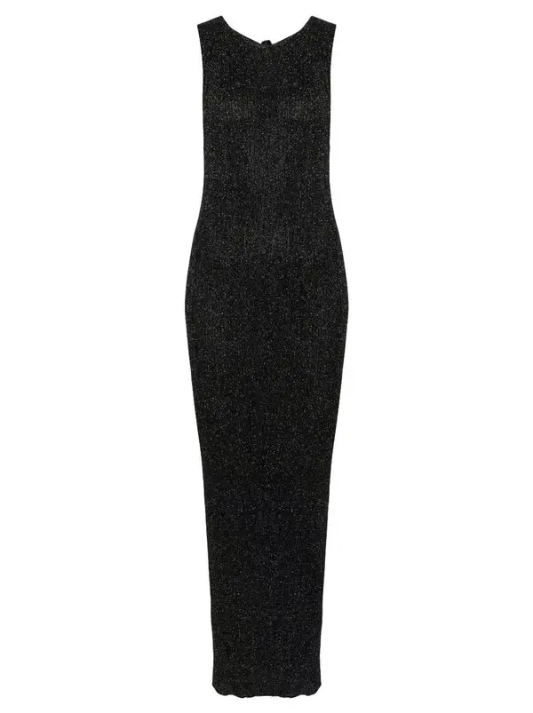 AKEP Lurex-detail Maxi Dress - Black
