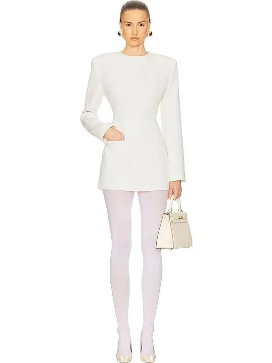 HELSA The Heavy Crepe Suit Dress - Ivory