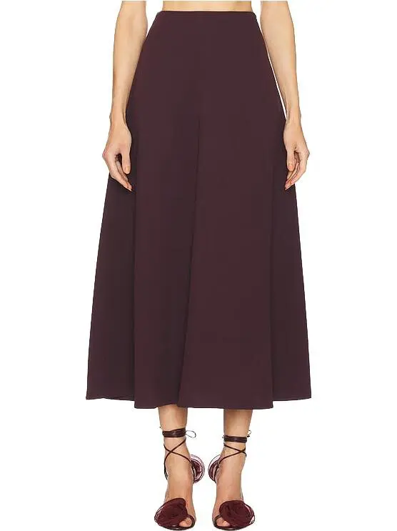 HELSA The Heavy Crepe Midi Skirt - Eggplant
