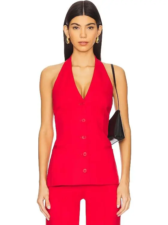 L'academie By Marianna Kain Vest Top - Red