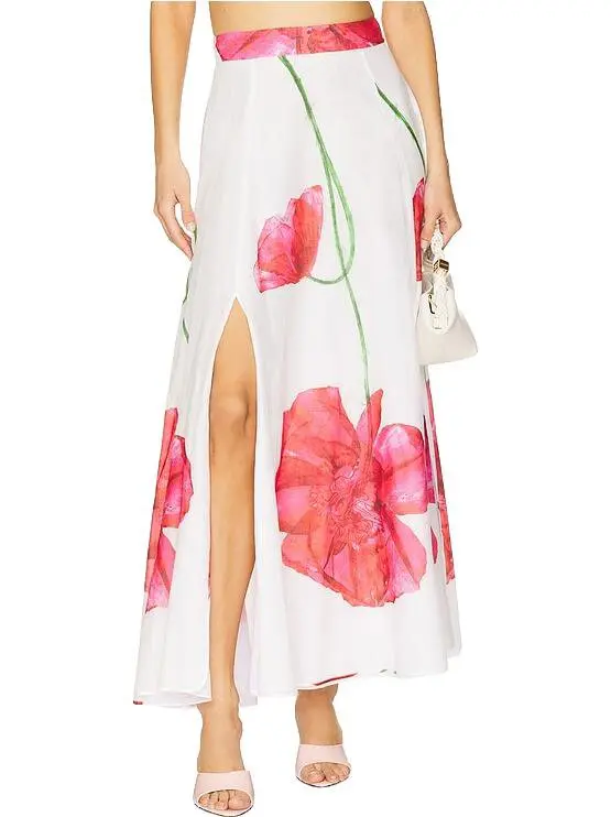 Charo Ruiz Ibiza Ventine Long Skirt - White Blossom