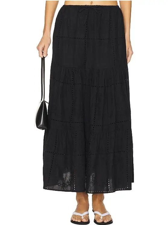 WeWoreWhat Midi Pull On Skirt - Black Multi