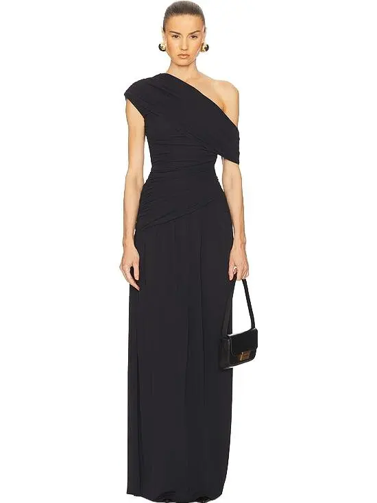 HELSA The Apolla Jersey Dress - Caviar