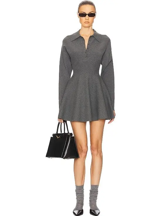 HELSA Saffron Mini Knit Dress - Heather Grey