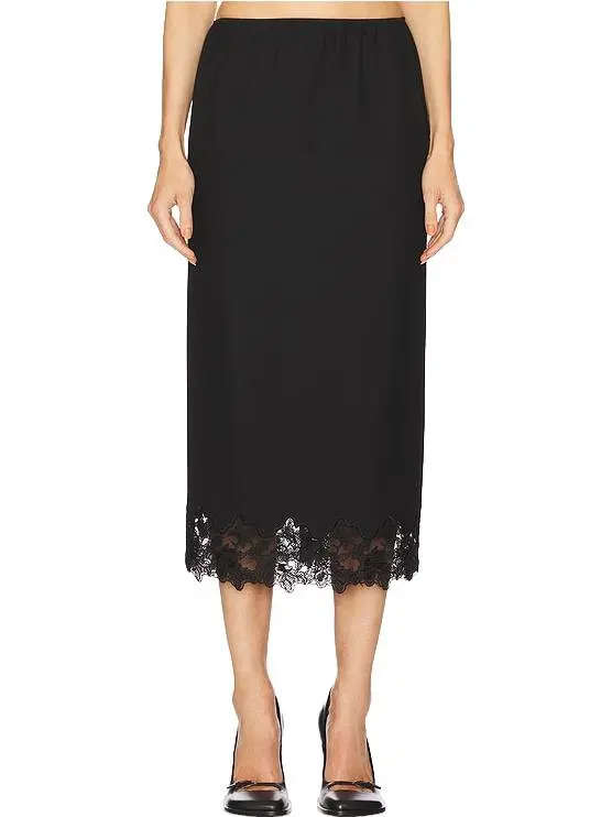 HELSA Suit Midi Skirt With Lace - Black