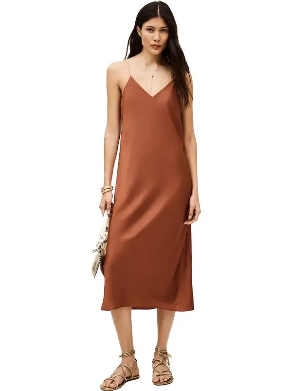 Ba&sh Chiara Thin Strap Maxi Dress - Brown