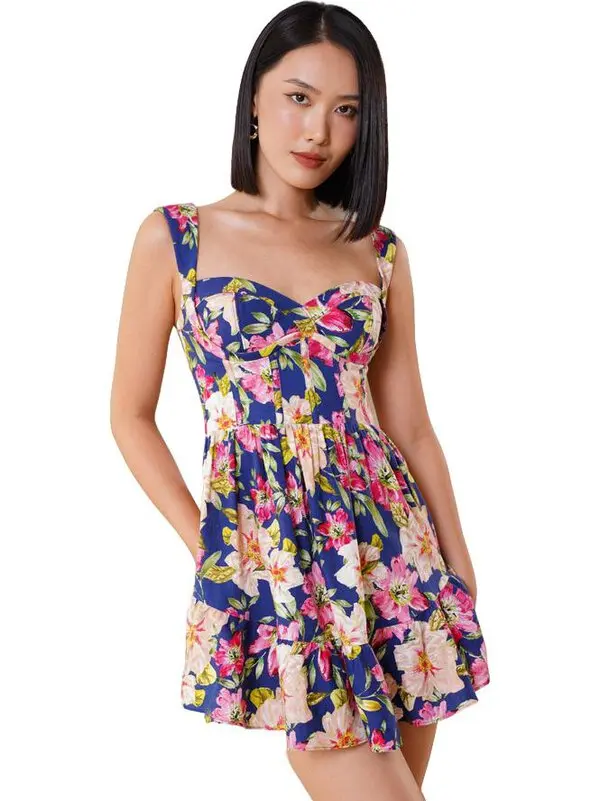 Yumi Kim Floral Mini Dress - Navy