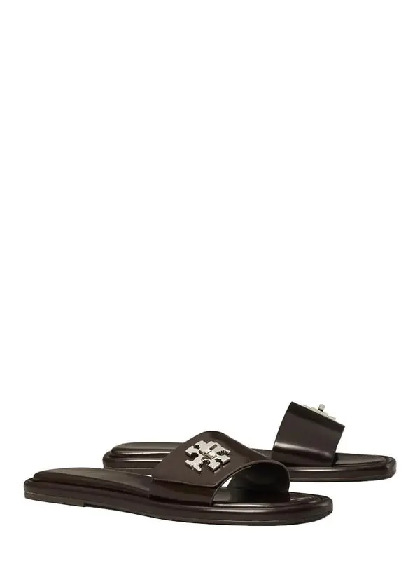 Tory Burch Turnlock Cross-band Slides - Cocoa