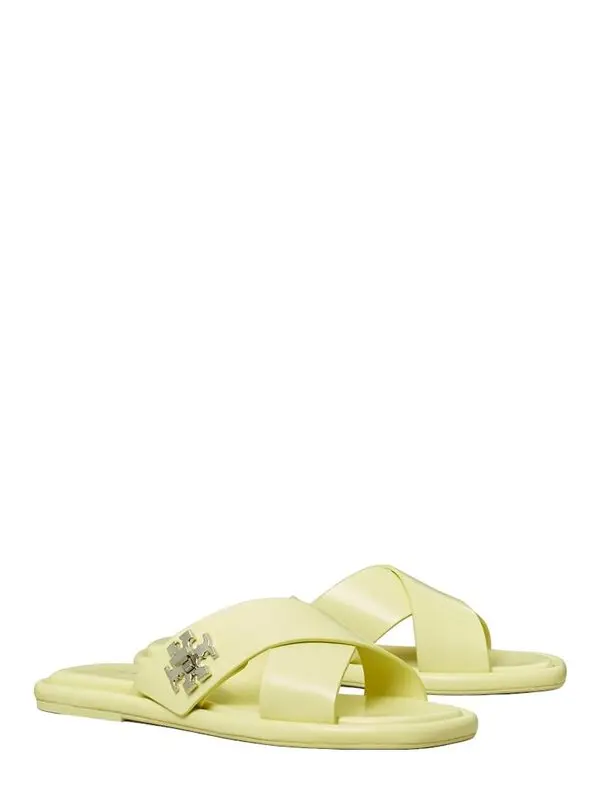 Tory Burch Turnlock Cross-band Slides - Frozen Zest