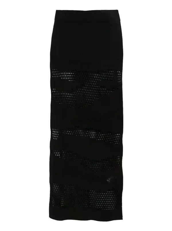 AKEP Drop-stitch Maxi Skirt - Black