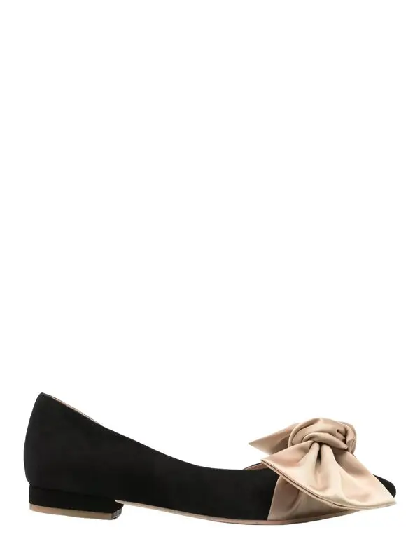 GINISSIMA Bow-detailed Ballet Flats - Black