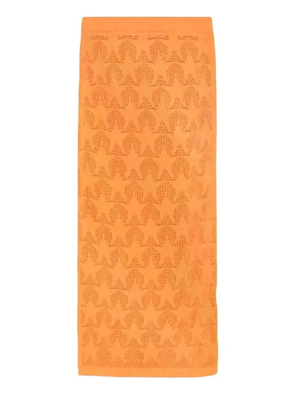 AKEP Star-jacquard Maxi Skirt - Orange