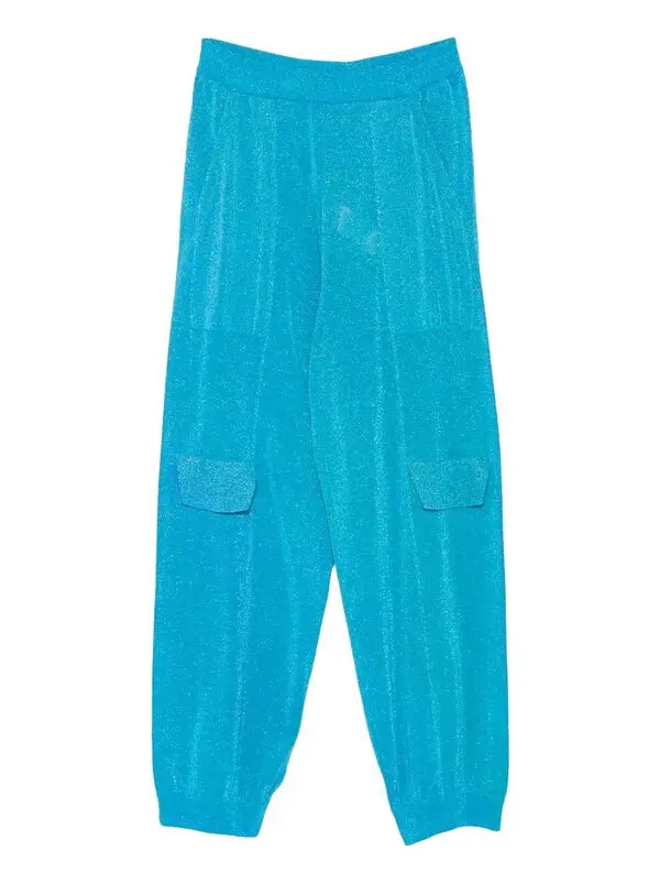 AKEP Lurex-detail Track Pants - Blue