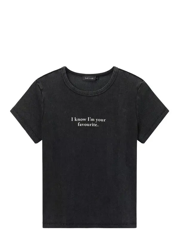 TOUT A COUP Slogan Print T-shirt - Black
