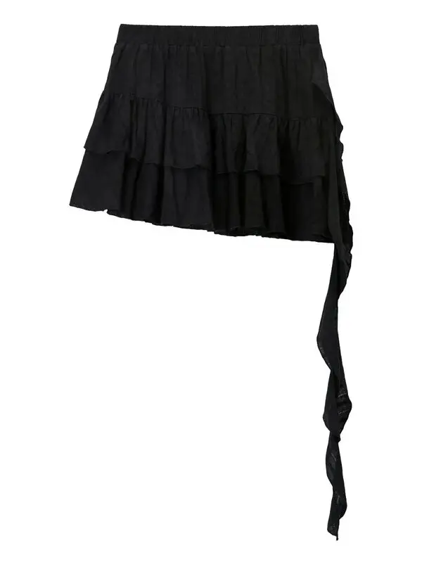 TOUT A COUP Ruffle-detail Mini Skirt - Black