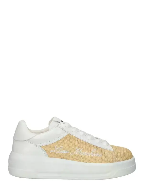 Moschino Logo-embroidered Sneakers - Neutrals