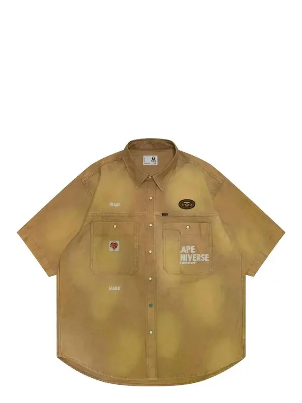 AAPE BY *A BATHING APE® Embroidered-logo Shirt - Neutrals