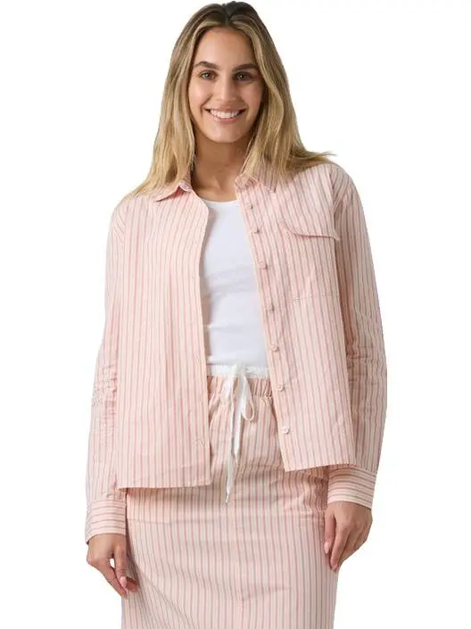BY TESS COLLECTION Alex Blouse - Pink Pinstripe