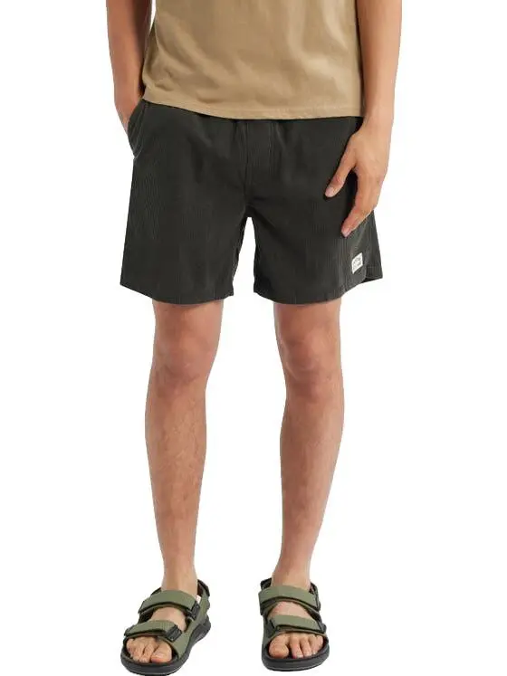 Brixton Corduroy Relaxed Fit Shorts - Washed Black