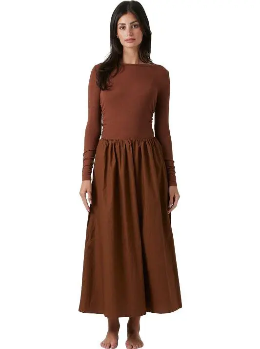 BY TESS COLLECTION Shay Midi Dress - Brown