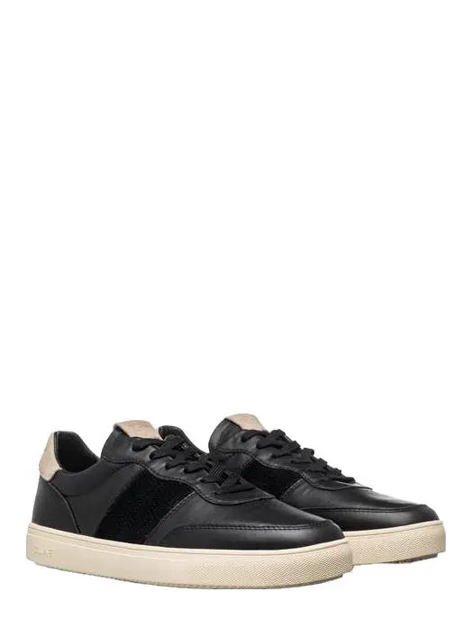 Clae Davis Perforated Low Top Sneakers - Black Leather Cashmere