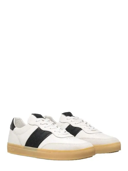 Clae Davis Perforated Low Top Sneakers - White Black Light Natural Gum