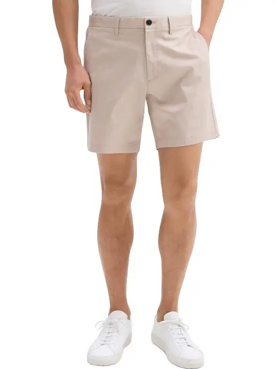 Theory Zaine Cotton Blend Shorts - Earl Grey