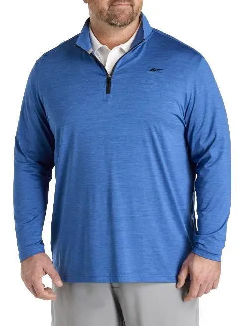 REEBOK Big & Tall 1/4-zip Performance Pullover - Twilight Blue Heath