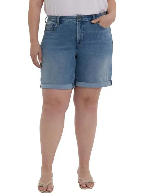 NYDJ Diana Relaxed Fit Cuffed Denim Shorts - Barcelona Breeze