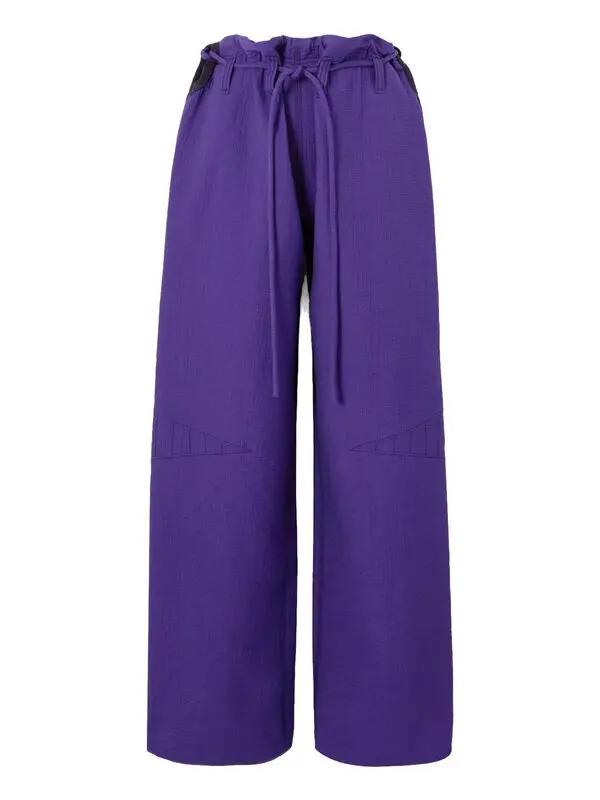 Tory Burch Cotton-blend Relaxed Pants - Purple