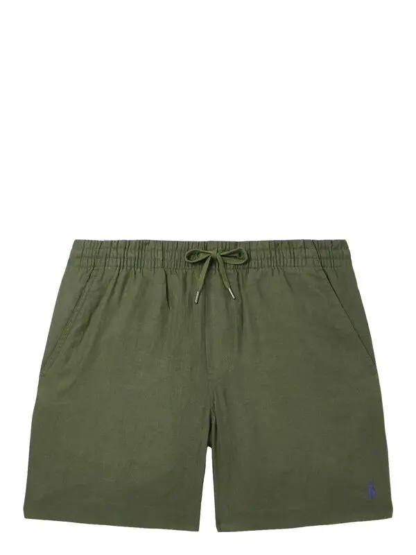 Ralph Lauren Prepster Slim-fit Straight-leg Linen Drawstring Shorts - Green