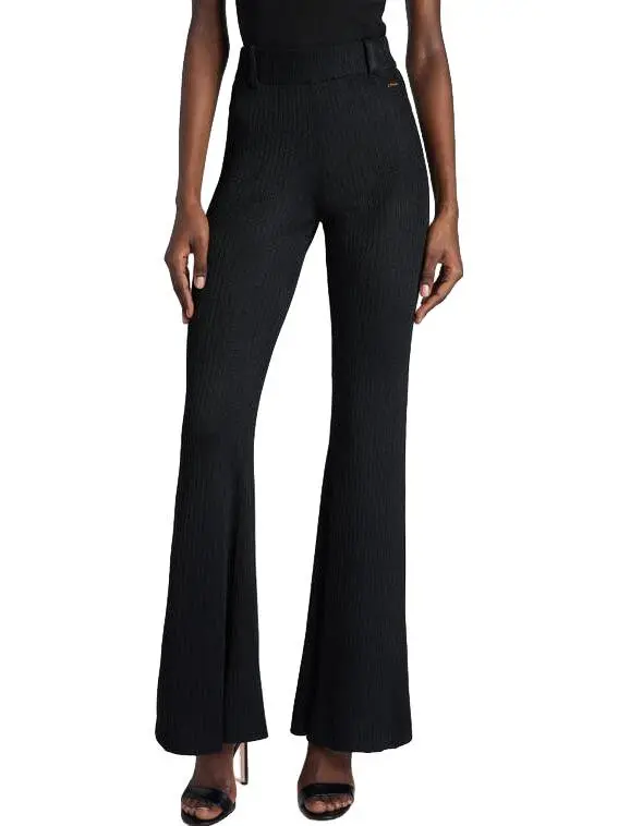 TOM FORD Rib Knit Flare Leg Pants - Black