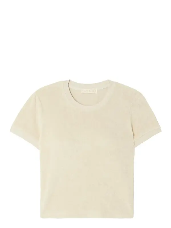 Suzie Kondi Carpi Cotton-blend Terry T-shirt - Ecru