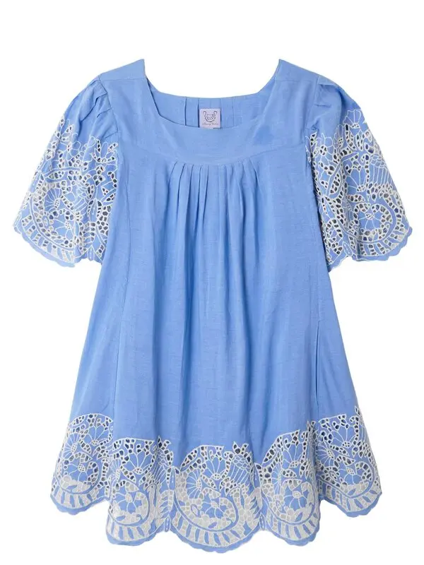 Thierry Colson Scarlett Broderie Anglaise Mini Dress - Blue