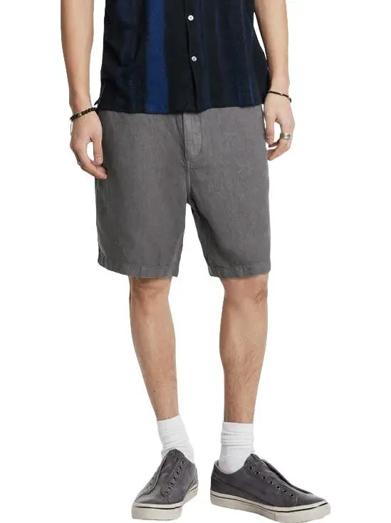 John Varvatos Johnny Flat-front Shorts - Seal Grey