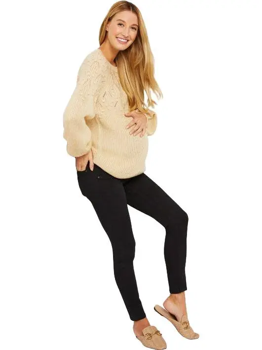Motherhood Maternity Secret Fit Over-the-belly Ankle Jeans - Black
