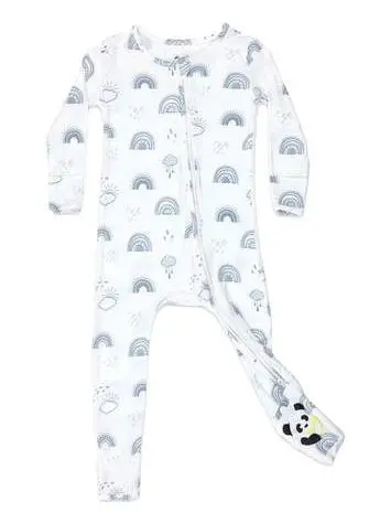 BELLABU BEAR Convertible Footie - Grey Rainbows