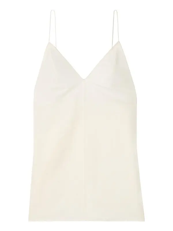 Khaite Talsie Silk And Cotton-blend Organza Tank - Neutrals