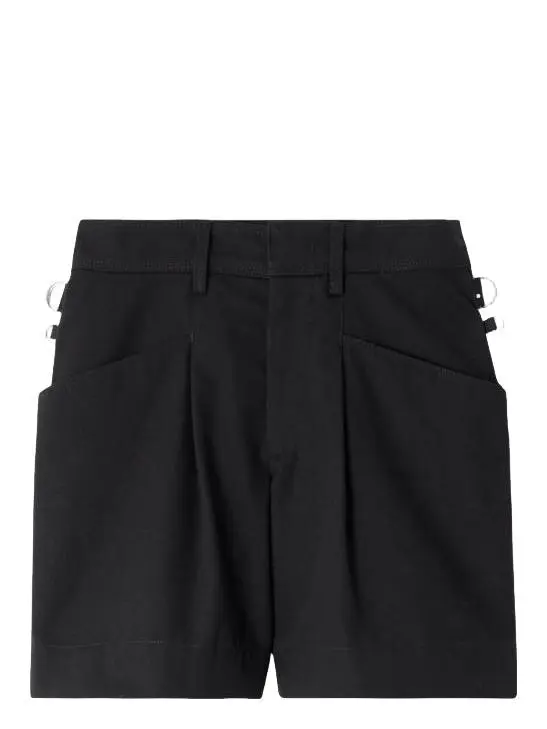 Isabel Marant Fairy Pleated Cotton-canvas Shorts - Black