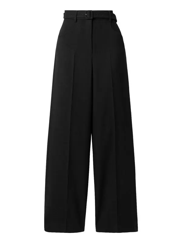 Gabriela Hearst Norman Belted Straight-leg Wool Pants - Black