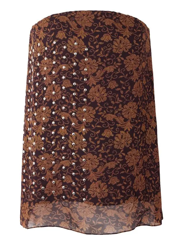 Dries Van Noten Embellished Floral Bustier Top - Brown