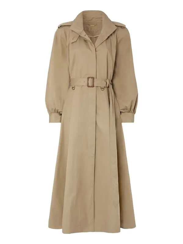 Chloé Belted Cotton-gabardine Trench Coat - Brown