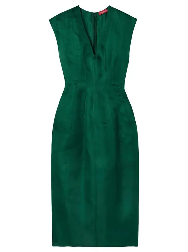 Altuzarra Bichette Silk-organza Midi Dress - Green