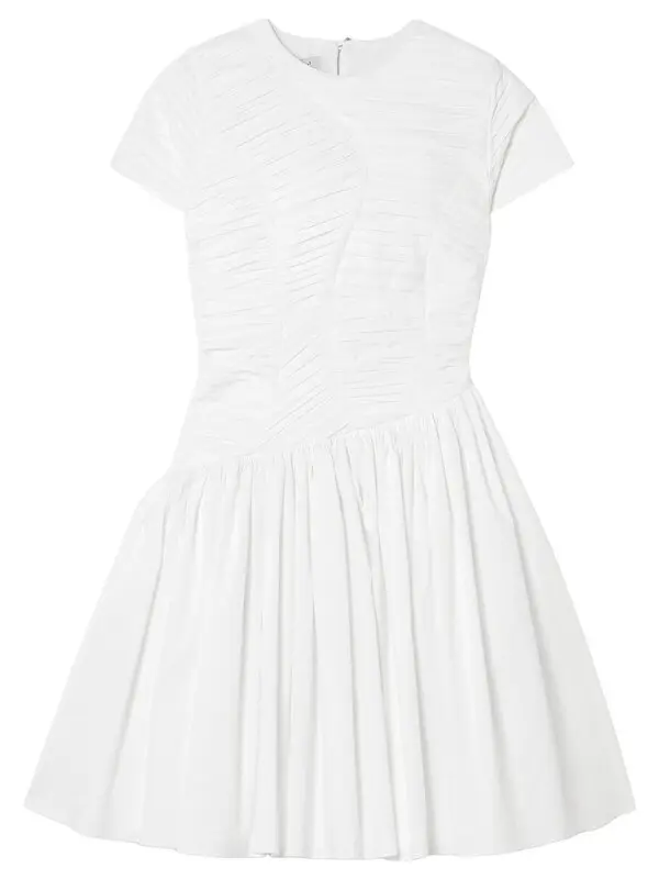 ABADIA Paloma Cotton-blend Poplin Mini Dress - White