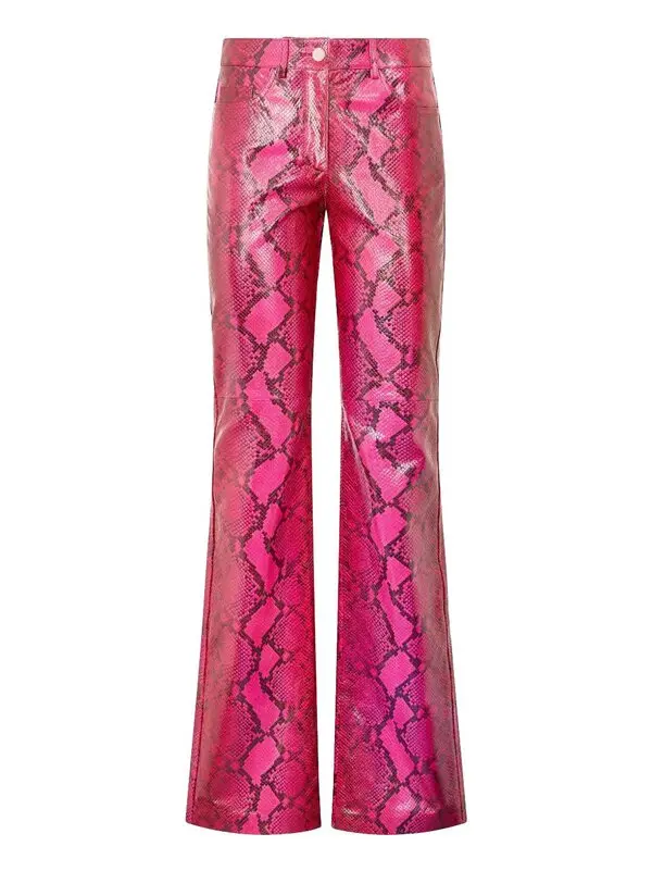 Roberto Cavalli Snake-print Trousers - Pink