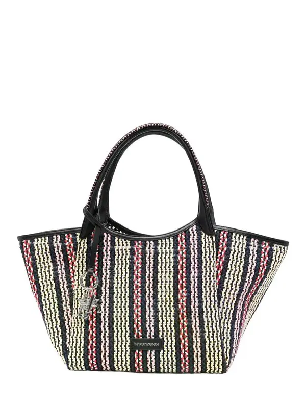 Emporio Armani Basket-weave Tote Bag - Black
