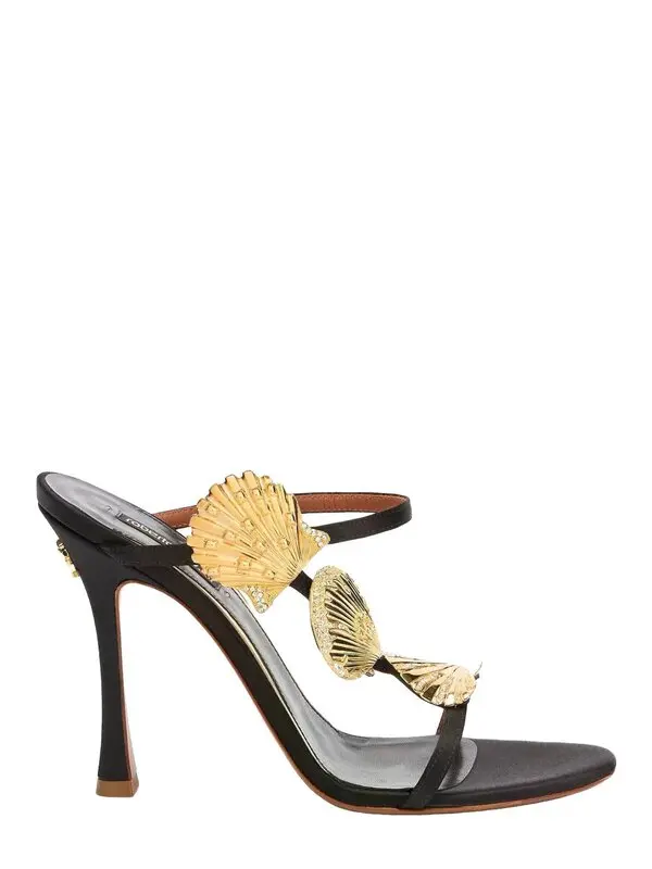 Roberto Cavalli Shell-appliqué Sandals - Black